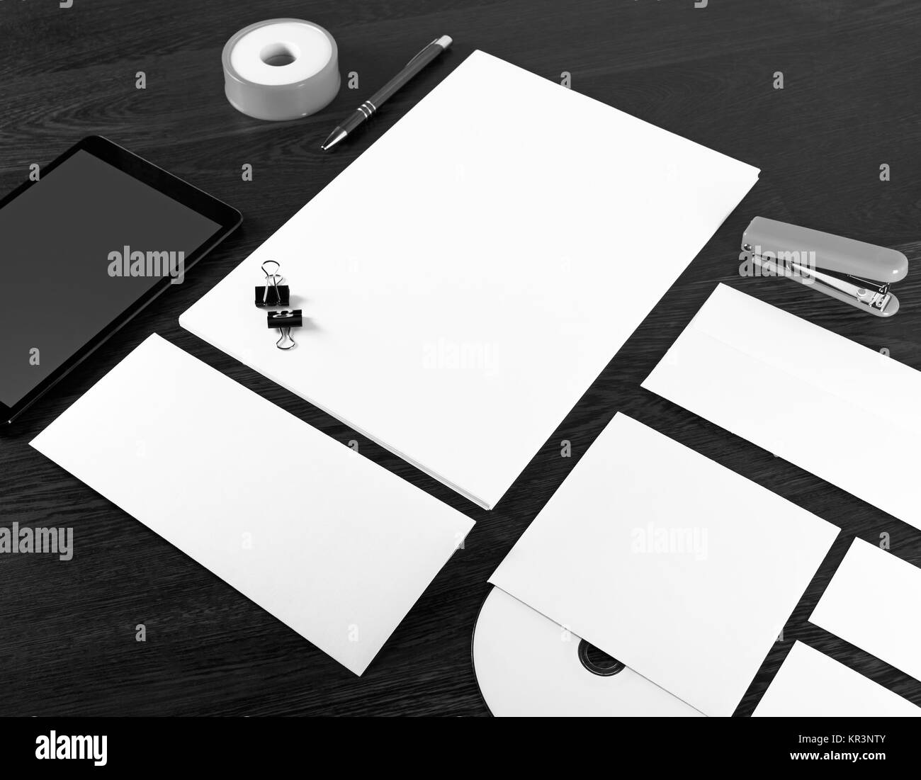 Business card mockup Black and White Stock Photos & Images - Alamy