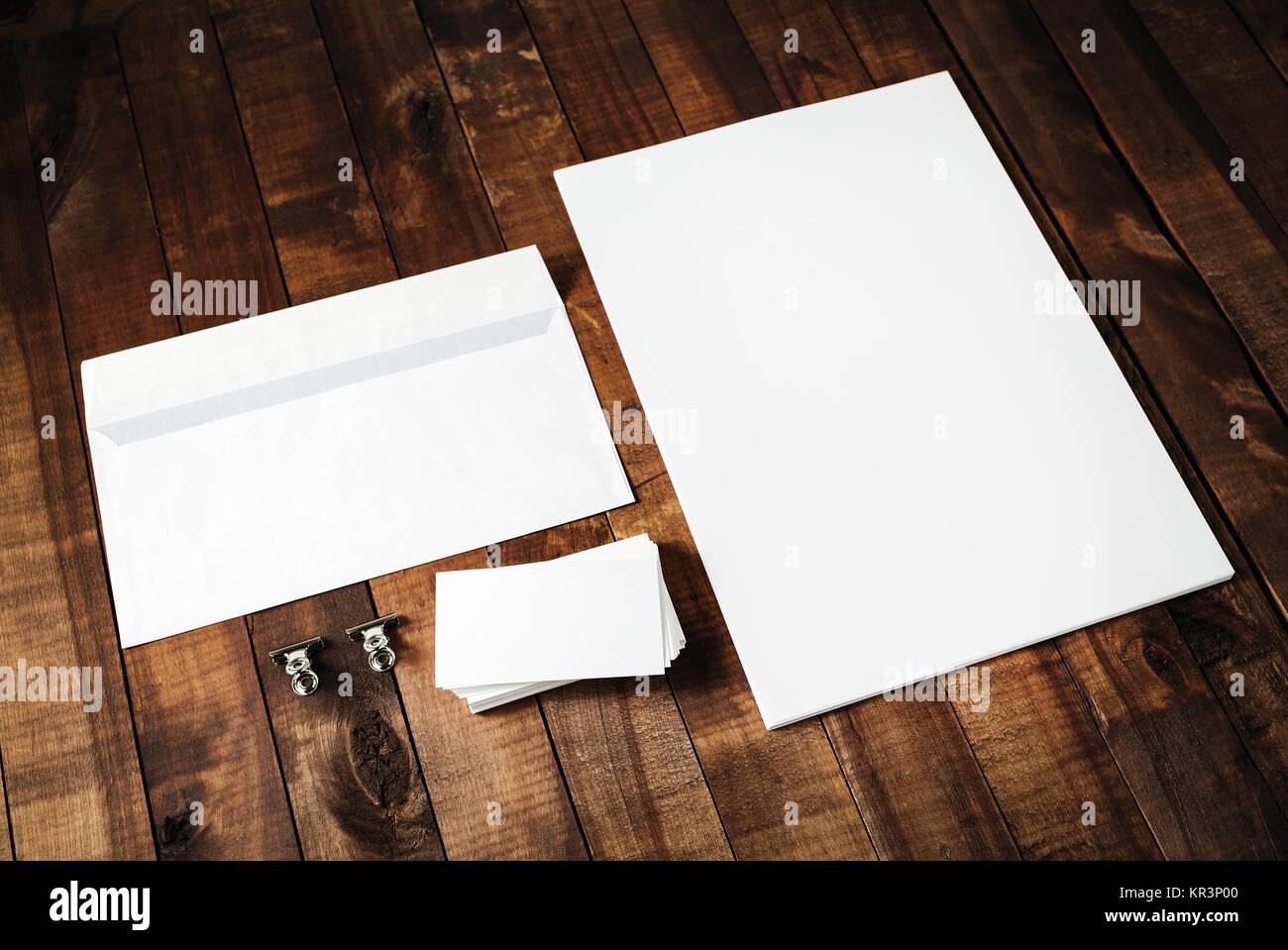 Letterhead, business cards and envelope Stock Photo - Alamy