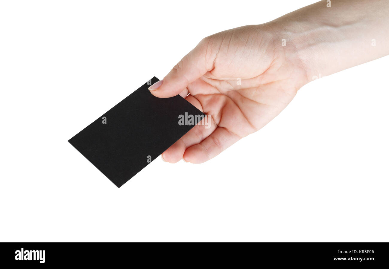 Business card in hand Stock Photo - Alamy