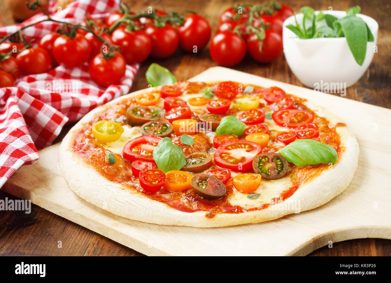 colorful pizza margherita Stock Photo - Alamy