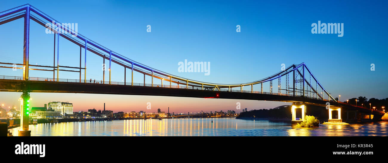 Pedestrian bridge panorama. Kiev, Ukraine Stock Photo - Alamy