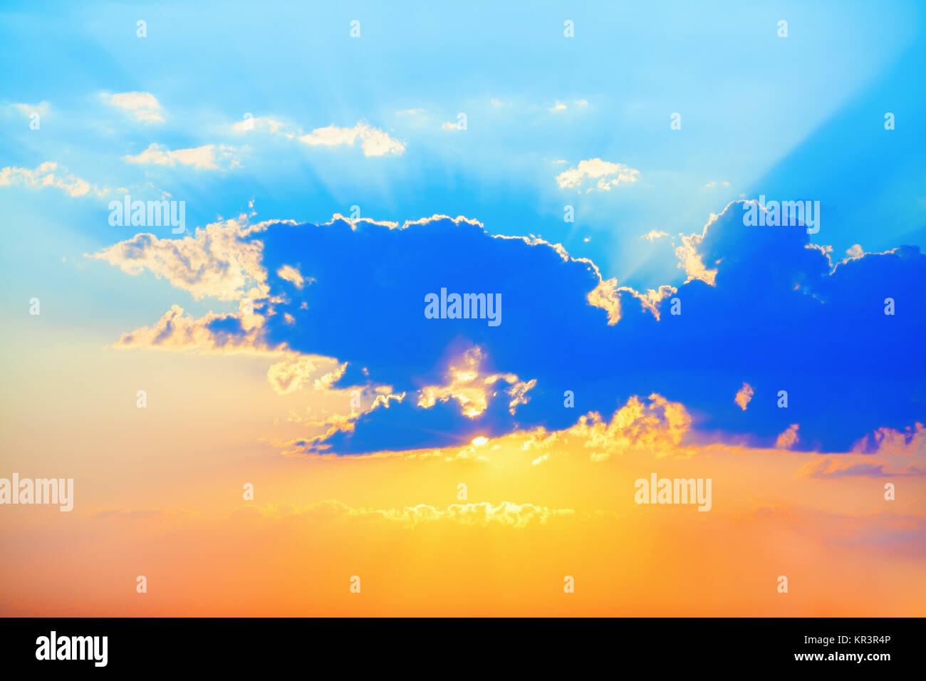 Bright sunset sky Stock Photo - Alamy