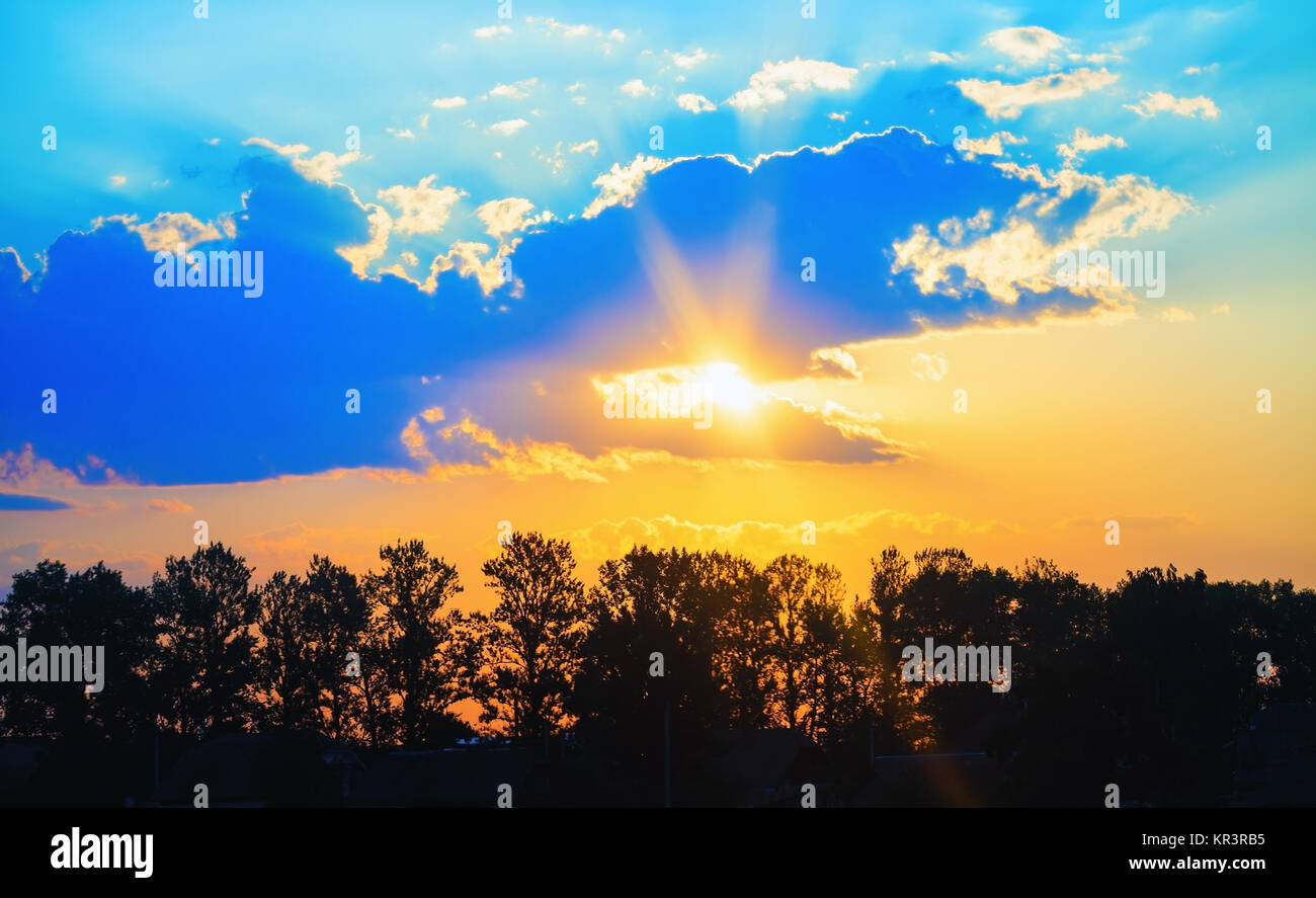 Bright colorful sunset Stock Photo - Alamy