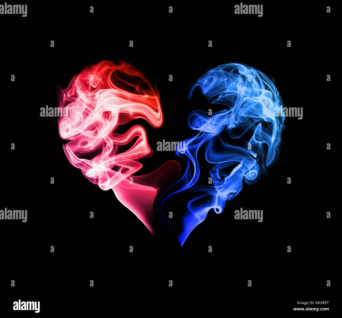 Red and blue heart Stock Photo - Alamy