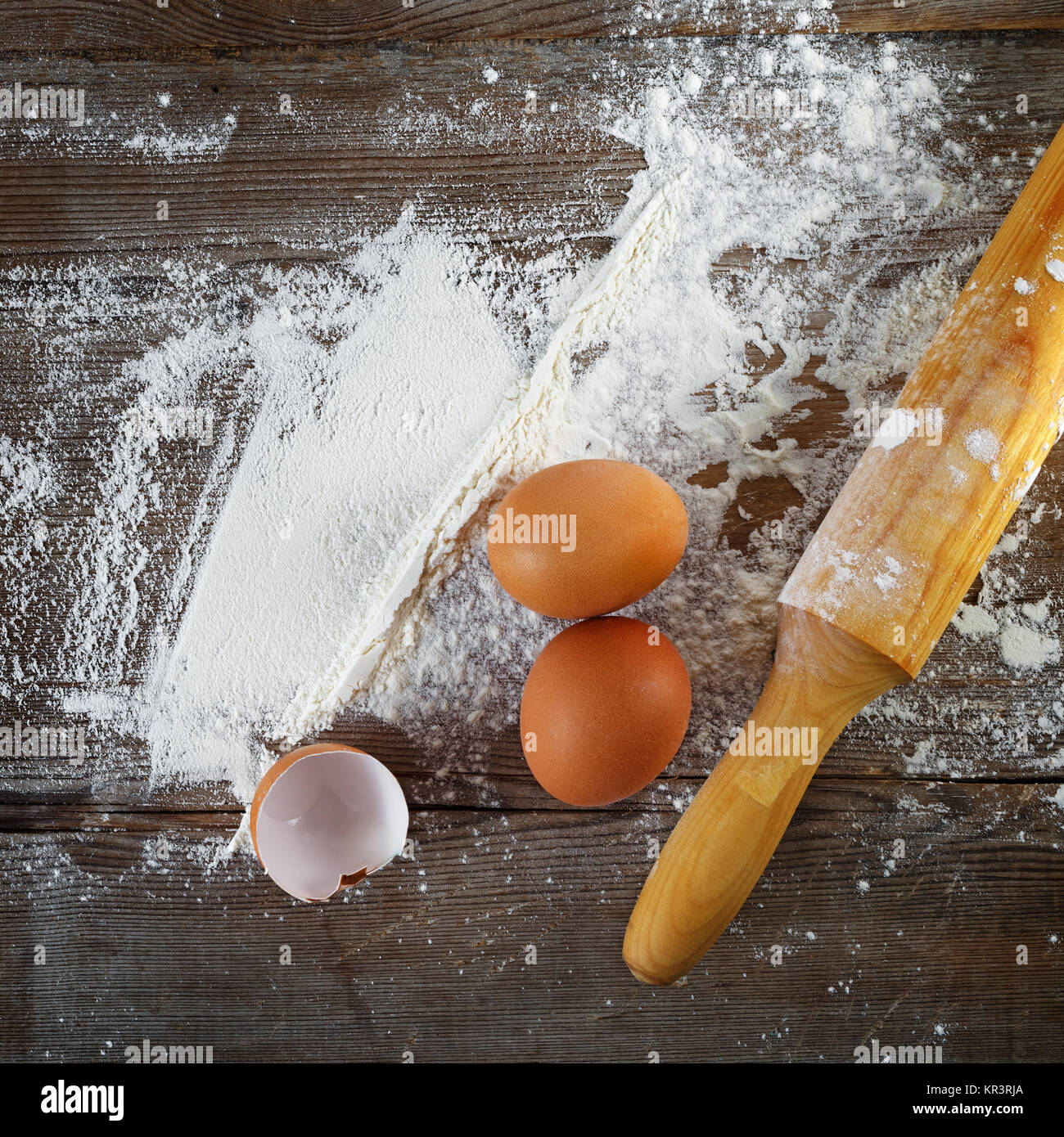 Cooking background with eggs Stock Photo - Alamy
