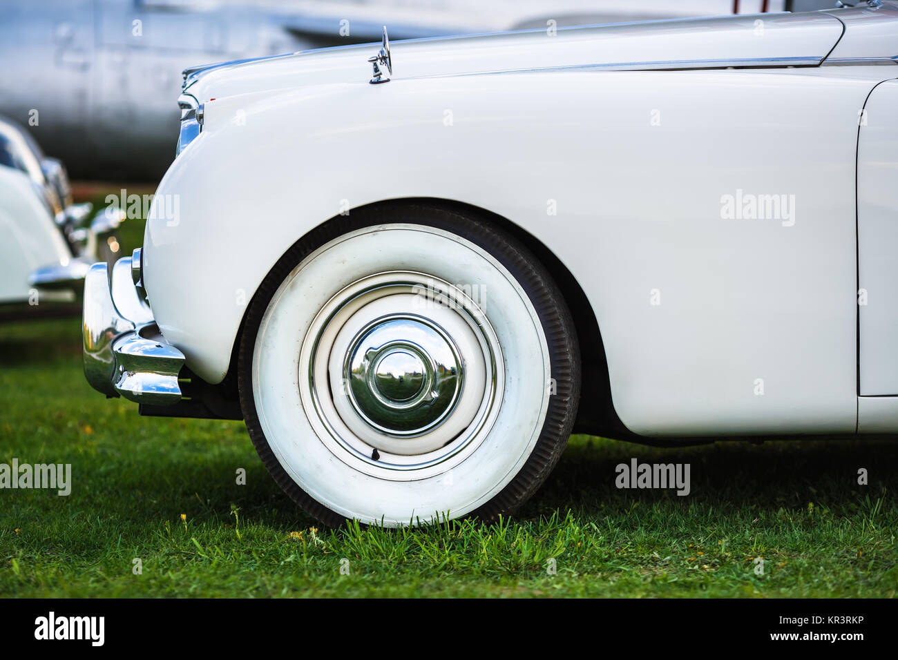 White retro car Stock Photo - Alamy