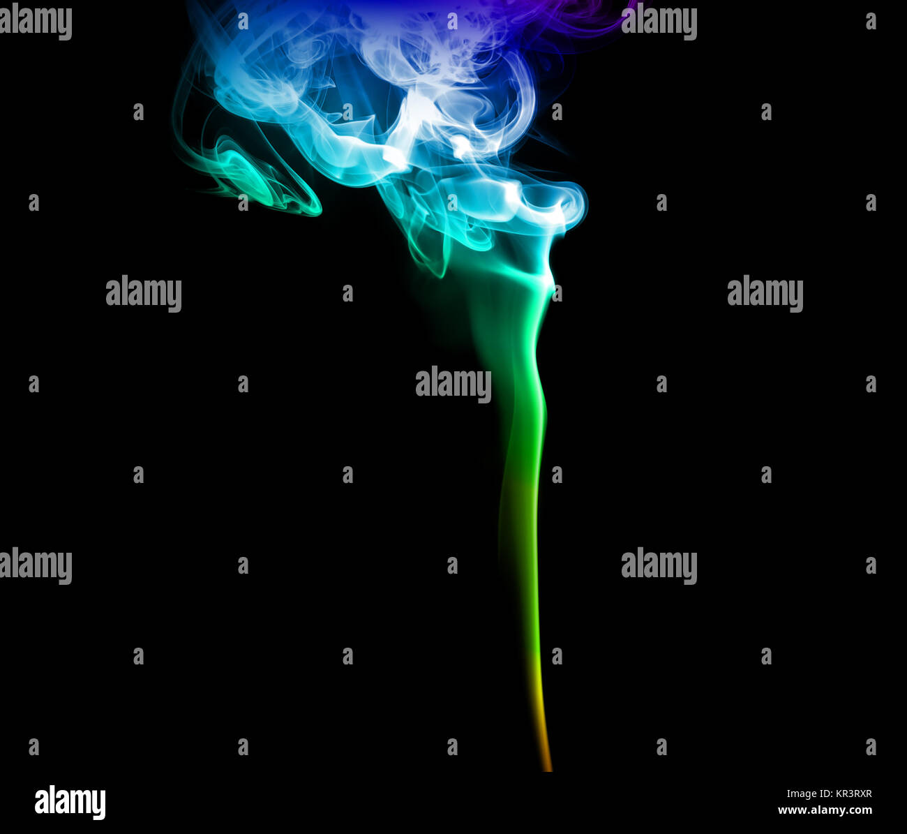 Abstract blue and green smoke Stock Photo - Alamy