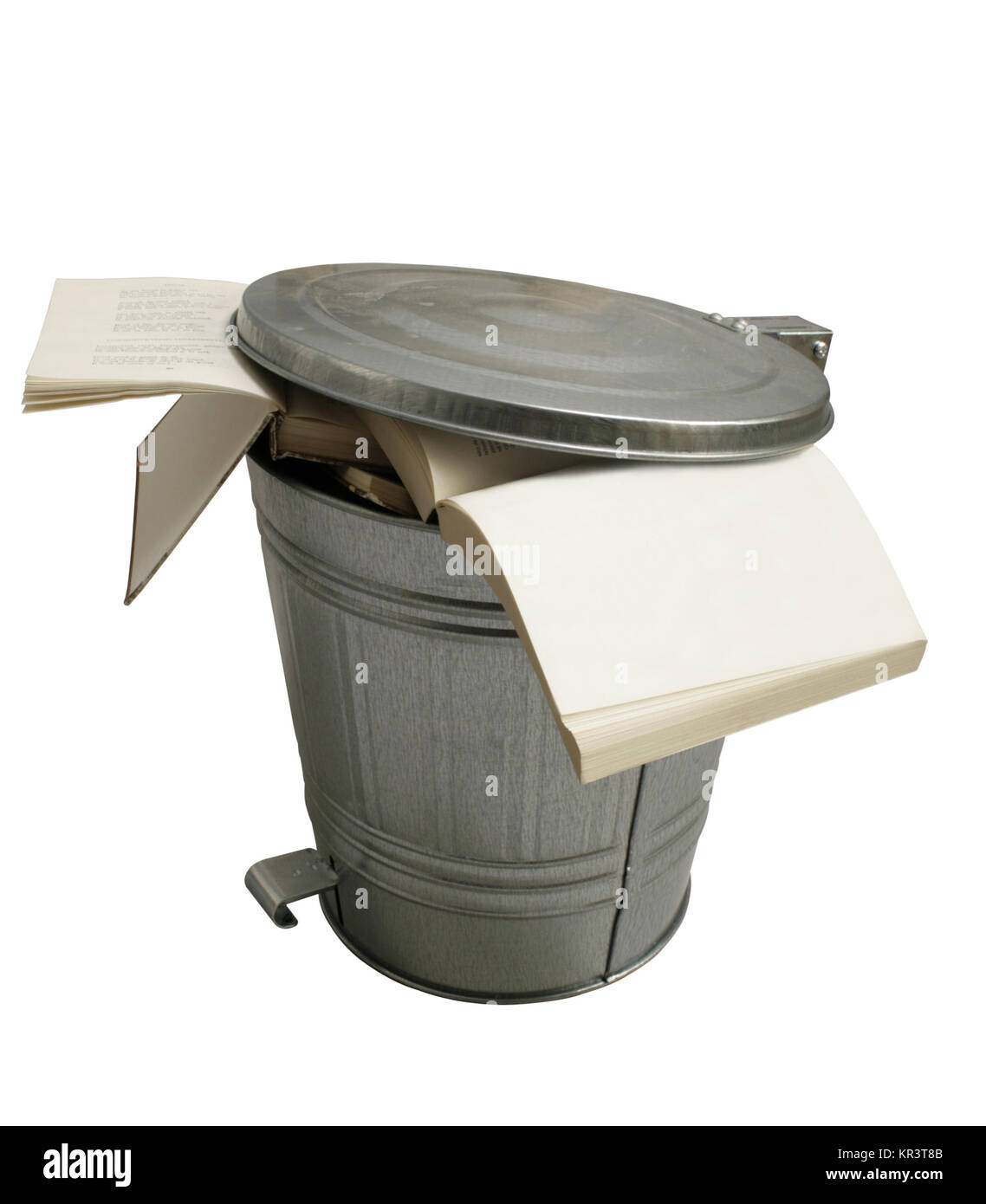 Books thrown in a trashcan Stock Photo - Alamy