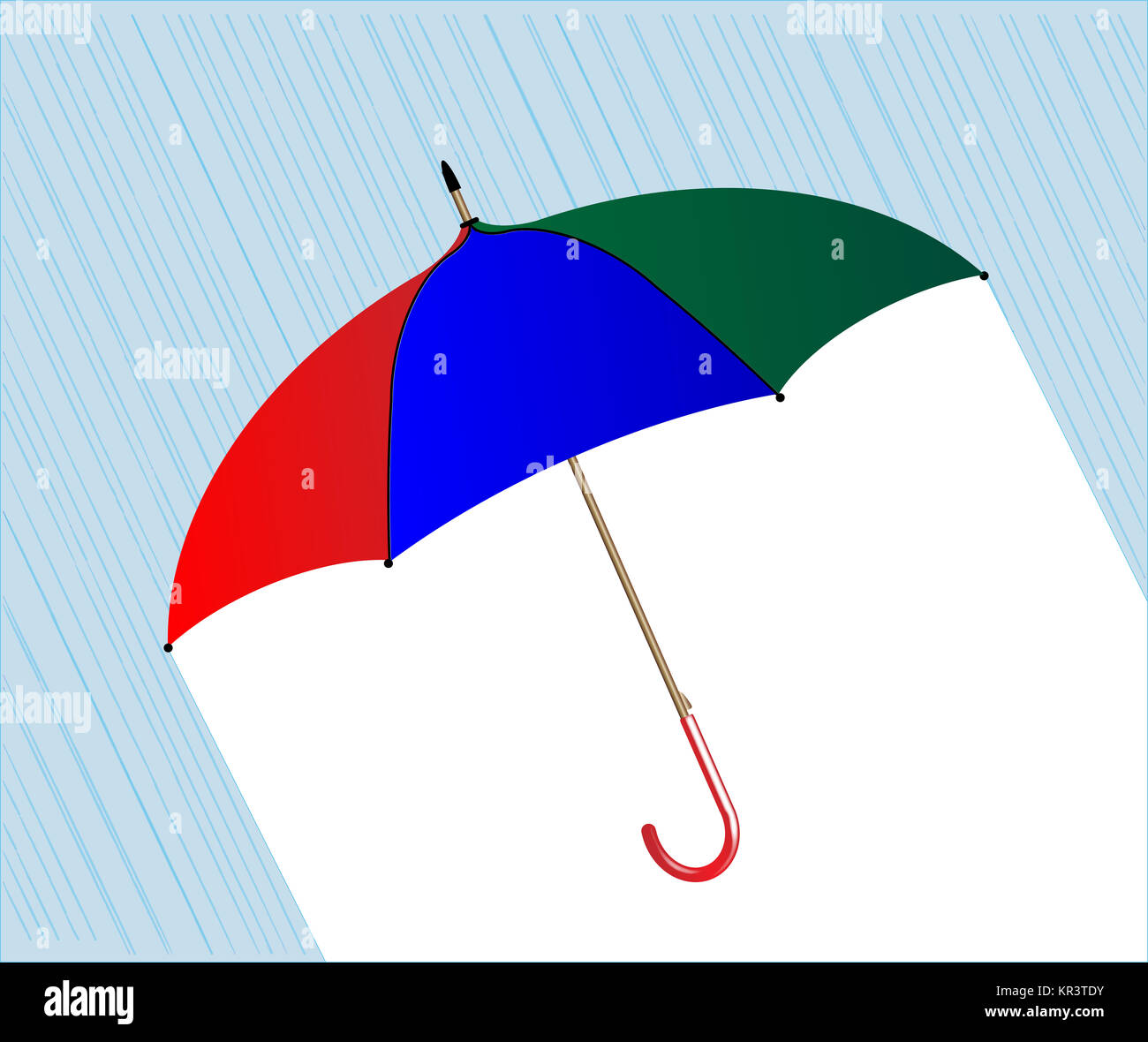 Umbrella In The Rain Stock Photo - Alamy