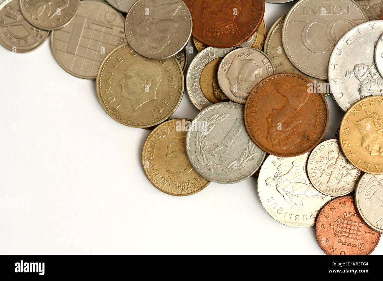 Coins of different currency Stock Photo - Alamy