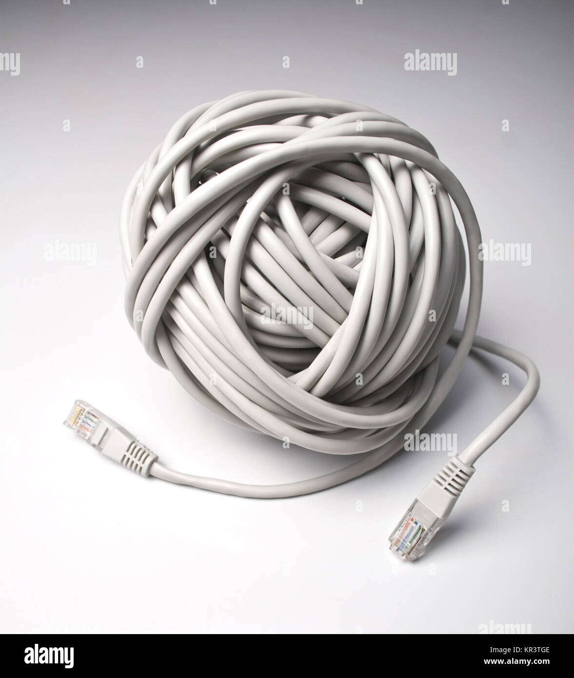 Ball of network cables Stock Photo - Alamy