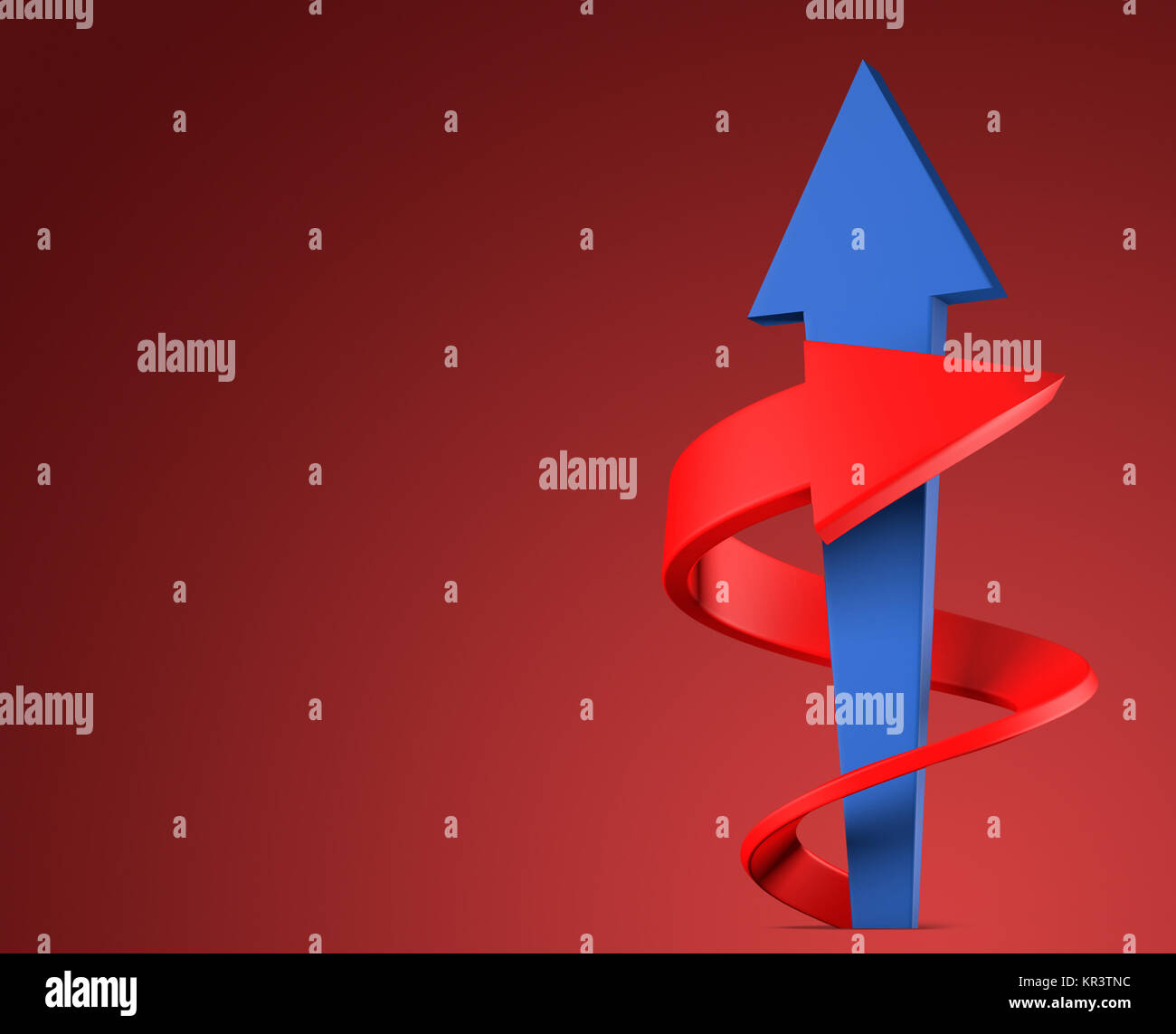 Two arrows on red background Stock Photo - Alamy