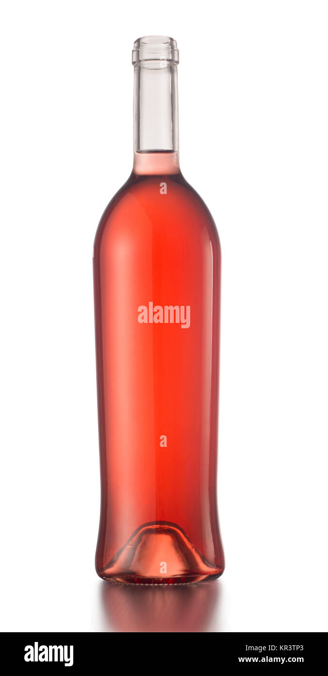 Unlabeled rose wine bottle Stock Photo - Alamy