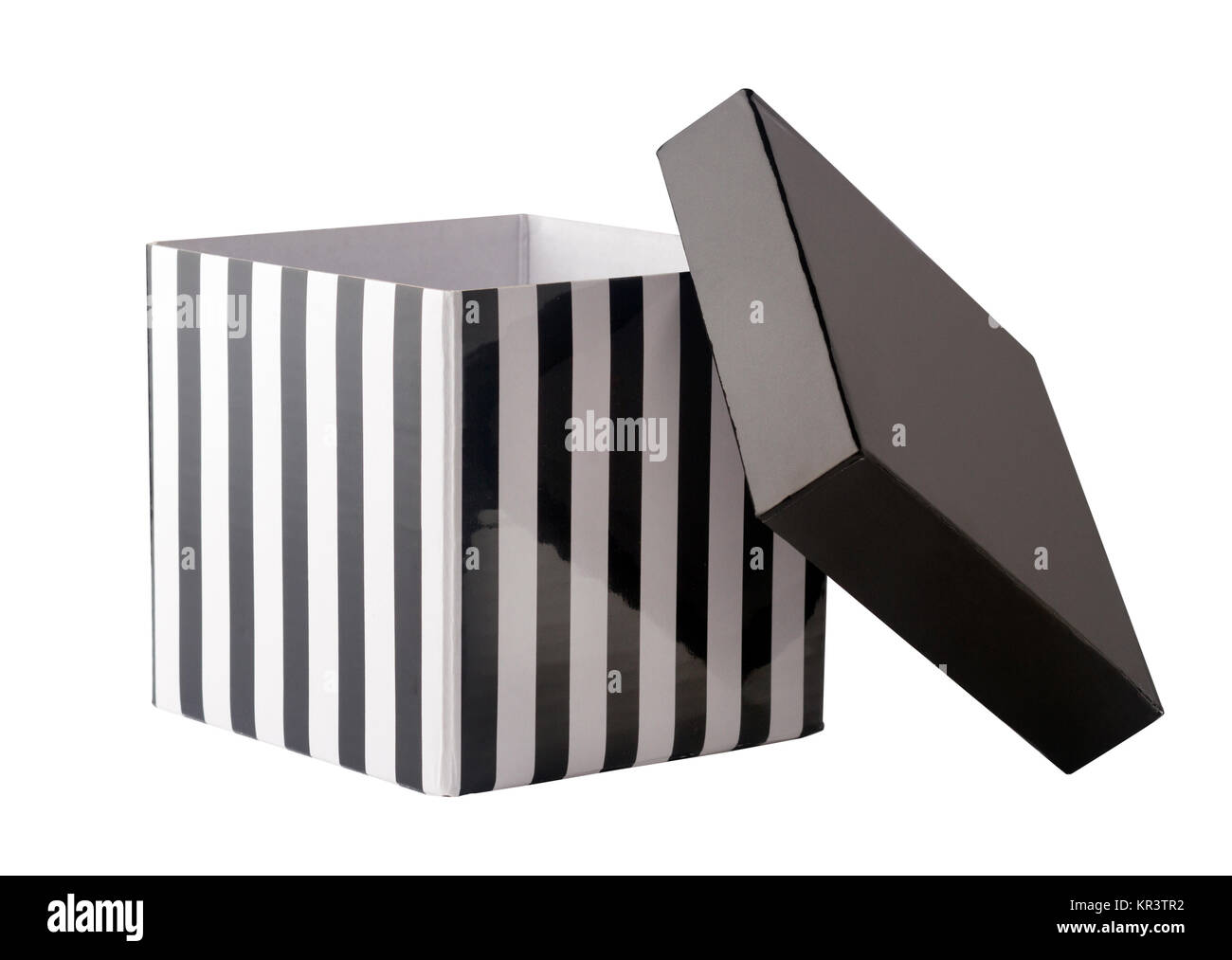 Open box with stripes Stock Photo - Alamy