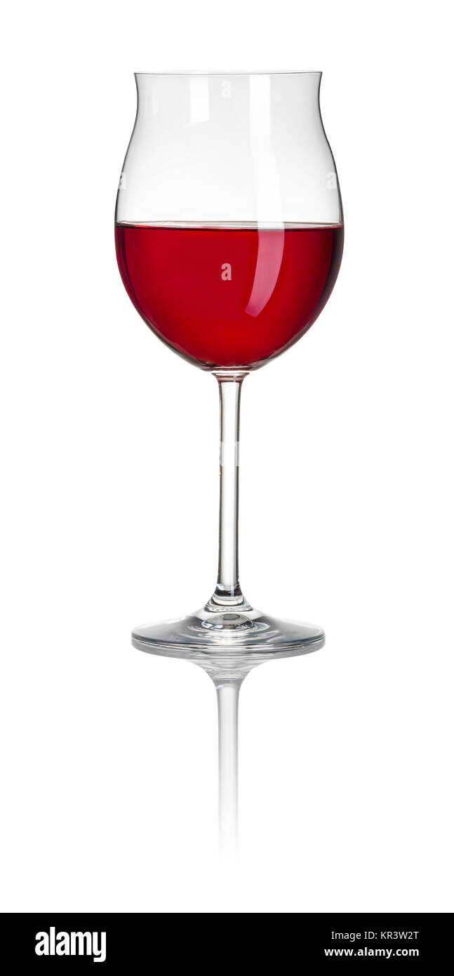 filled burgundy glass against white background Stock Photo - Alamy