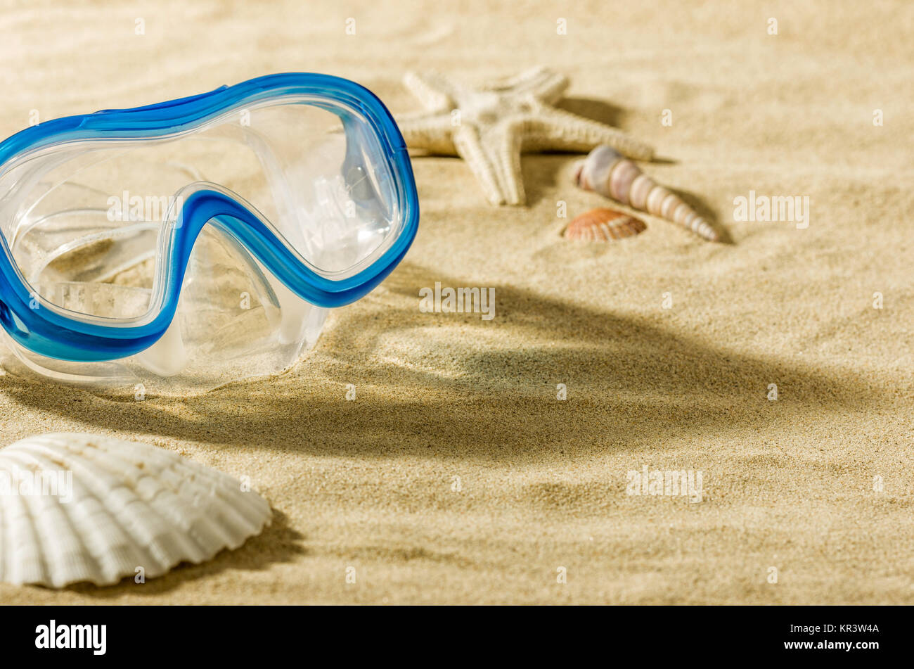 diving mask on the beach Stock Photo - Alamy