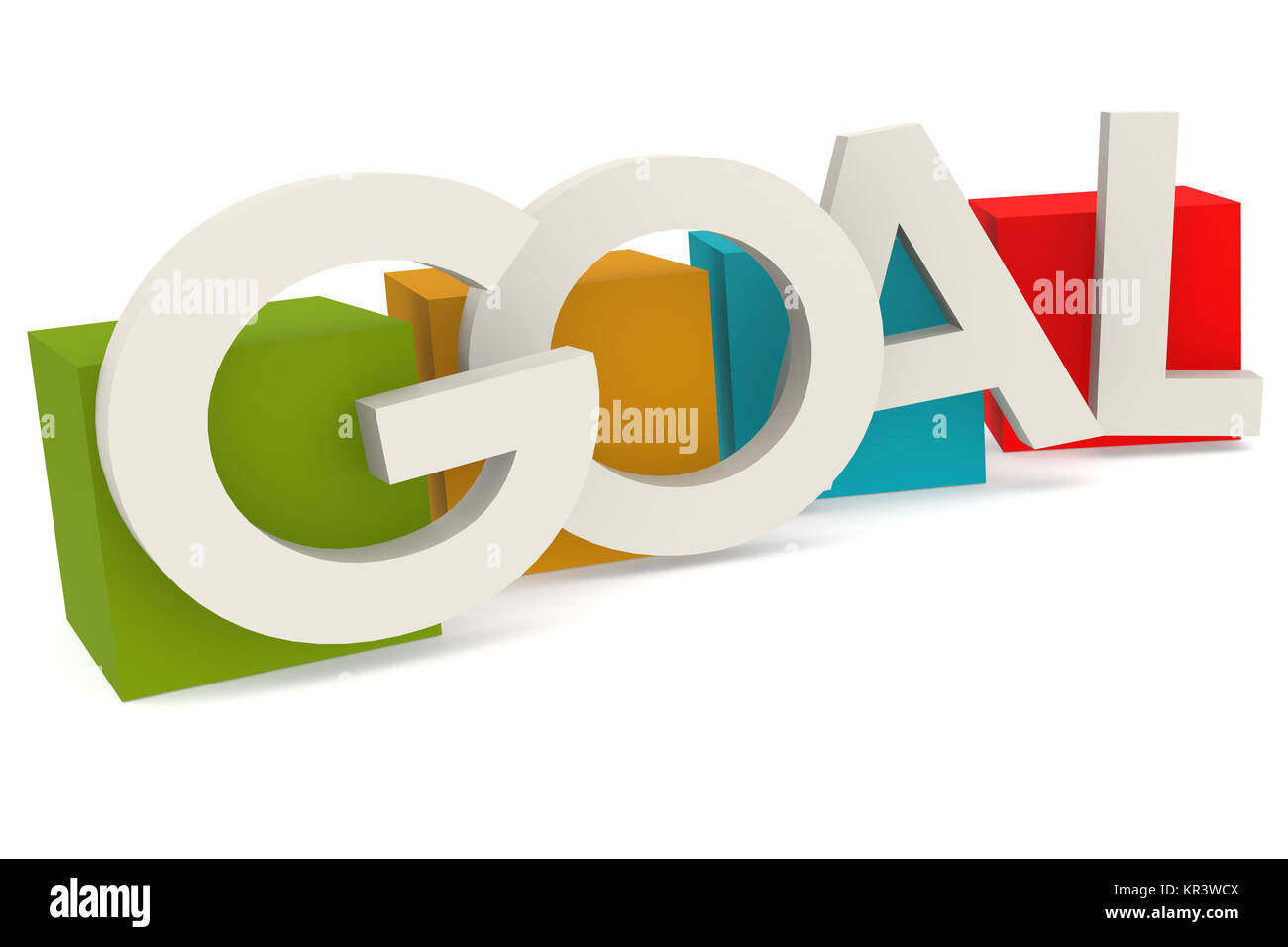 Colorful cube with goal word Stock Photo - Alamy