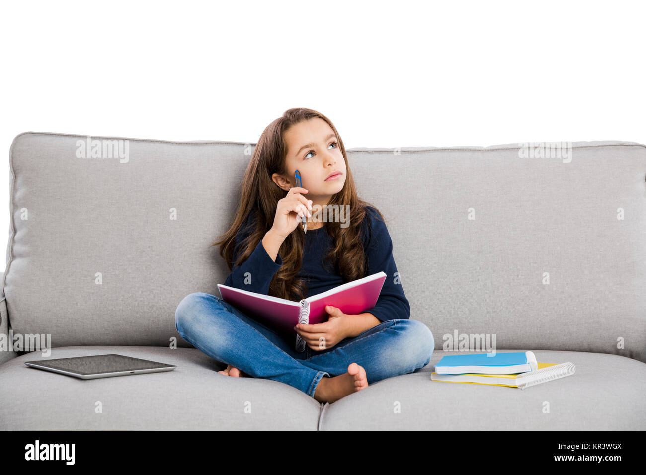 LIttle girl studying Stock Photo - Alamy LIttle girl studying Stock Photo - Alamy