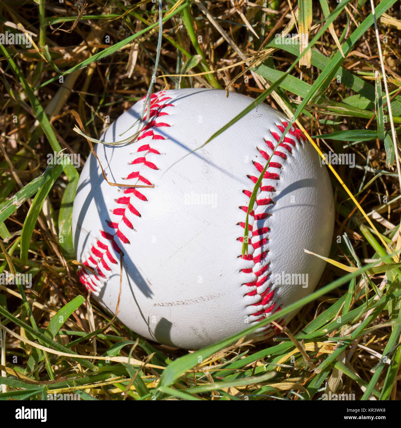 Baseball in the grass Stock Photo - Alamy
