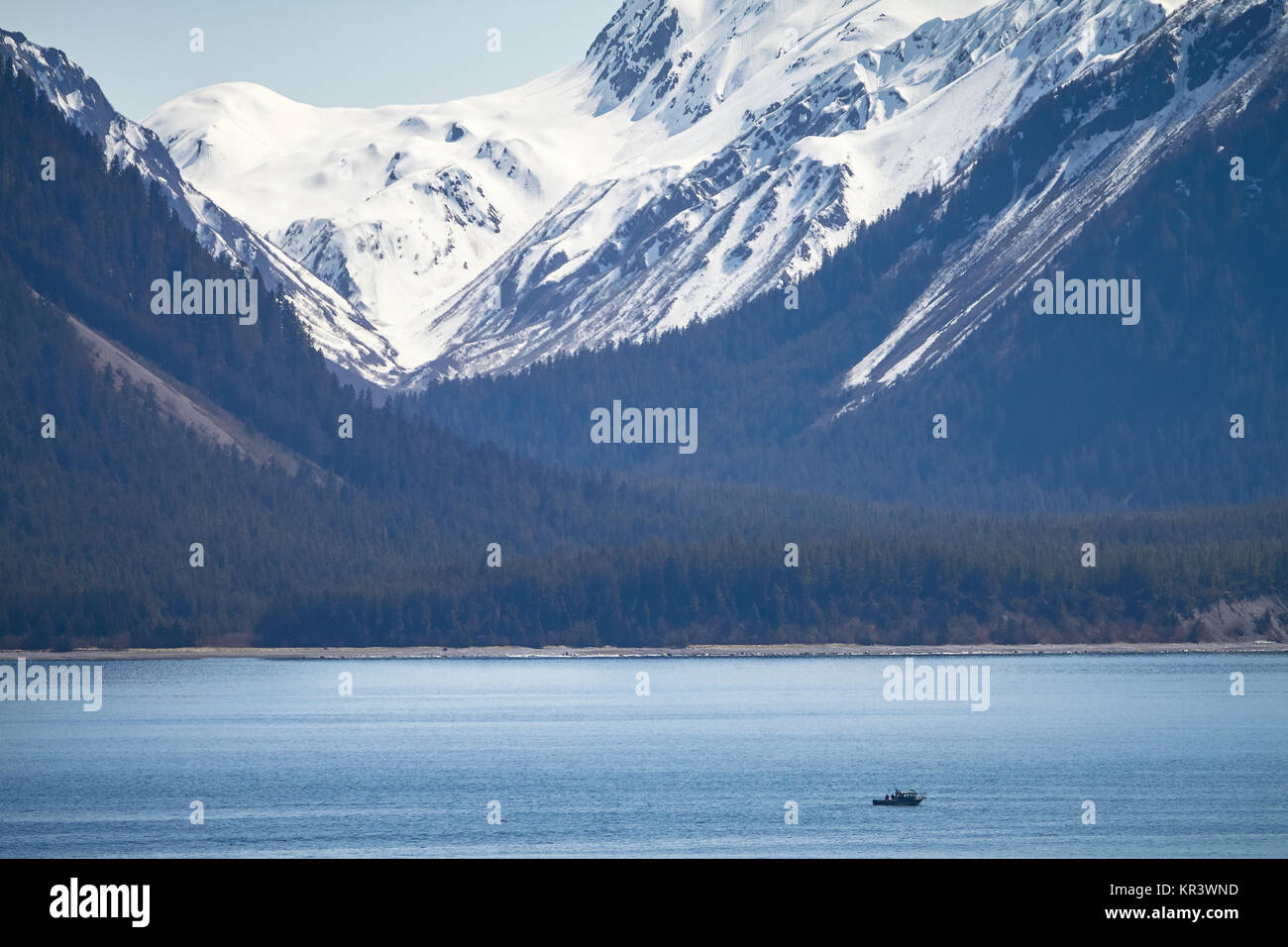Small Ship within Great Alaskan Wilderness Stock Photo - Alamy