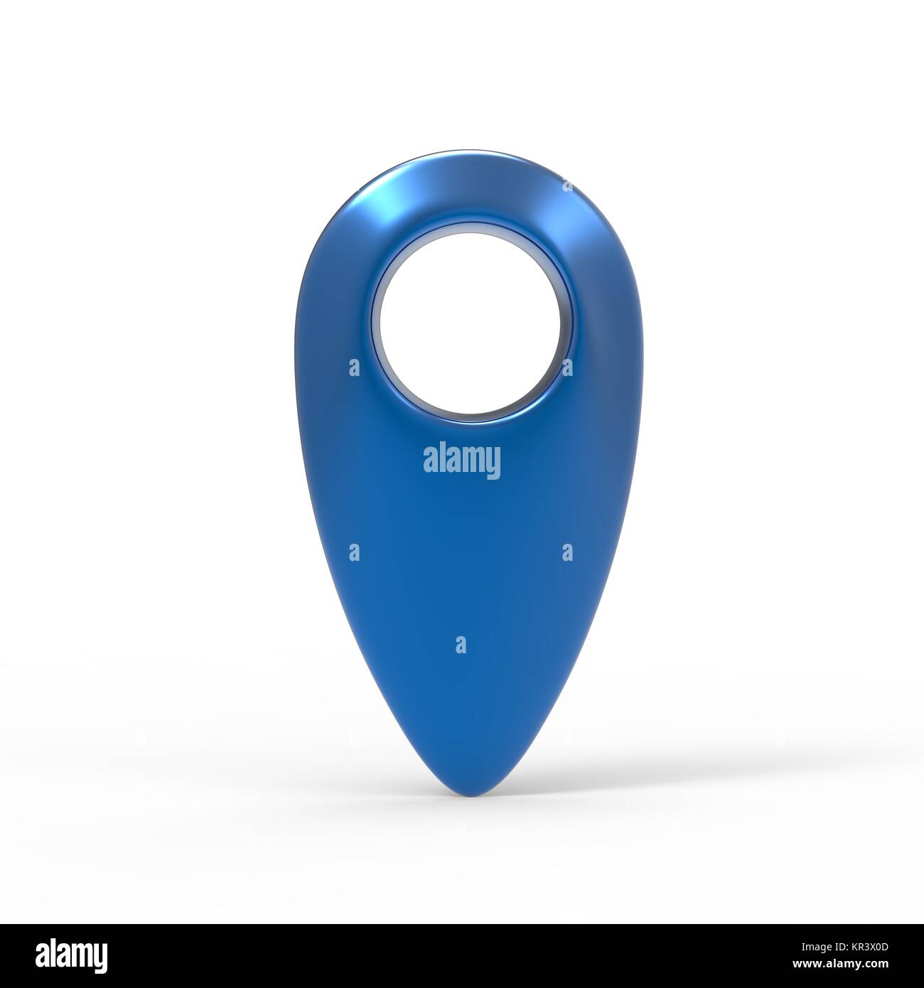3d rendering blue map pointer icon isolated with white Stock Photo - Alamy