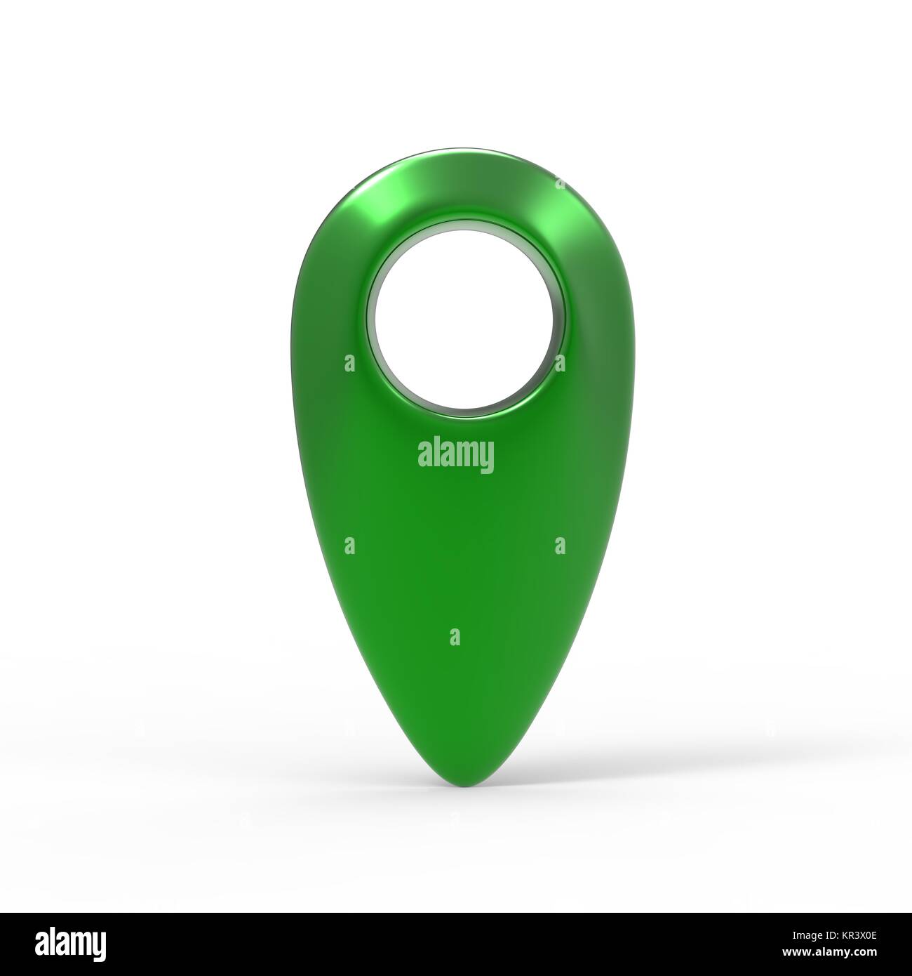 3d rendering green map pointer icon isolated with white Stock Photo - Alamy
