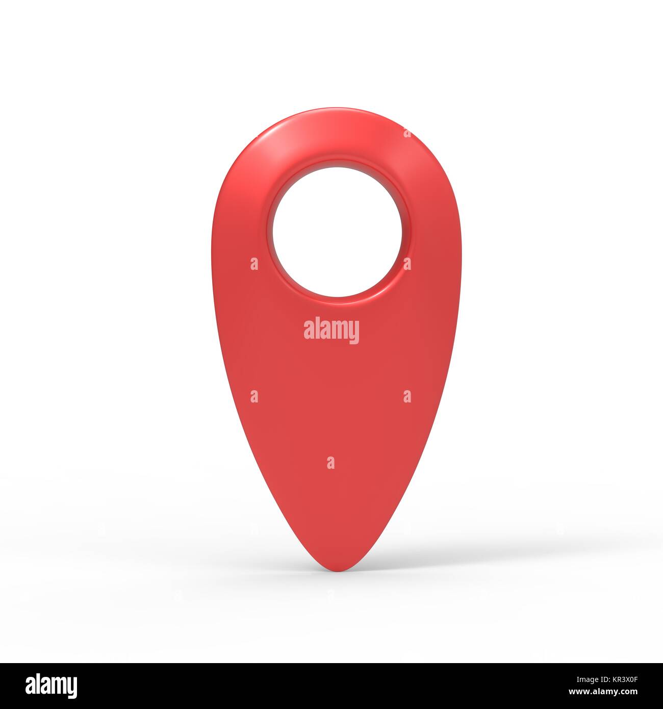 3d rendering red map pointer icon isolated with white Stock Photo - Alamy