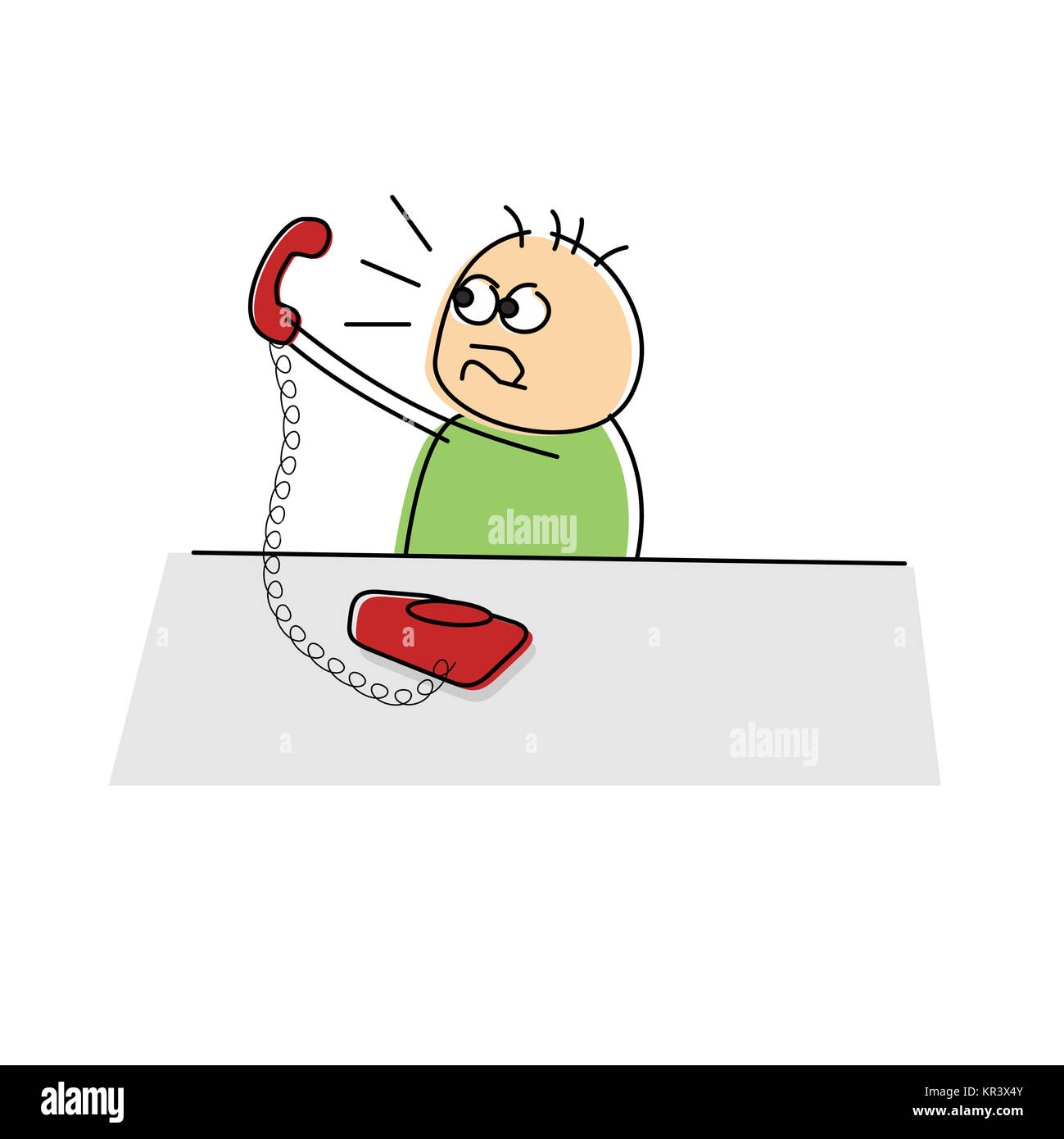 Upset fun little doodle sketch cartoon character arguing over the ...