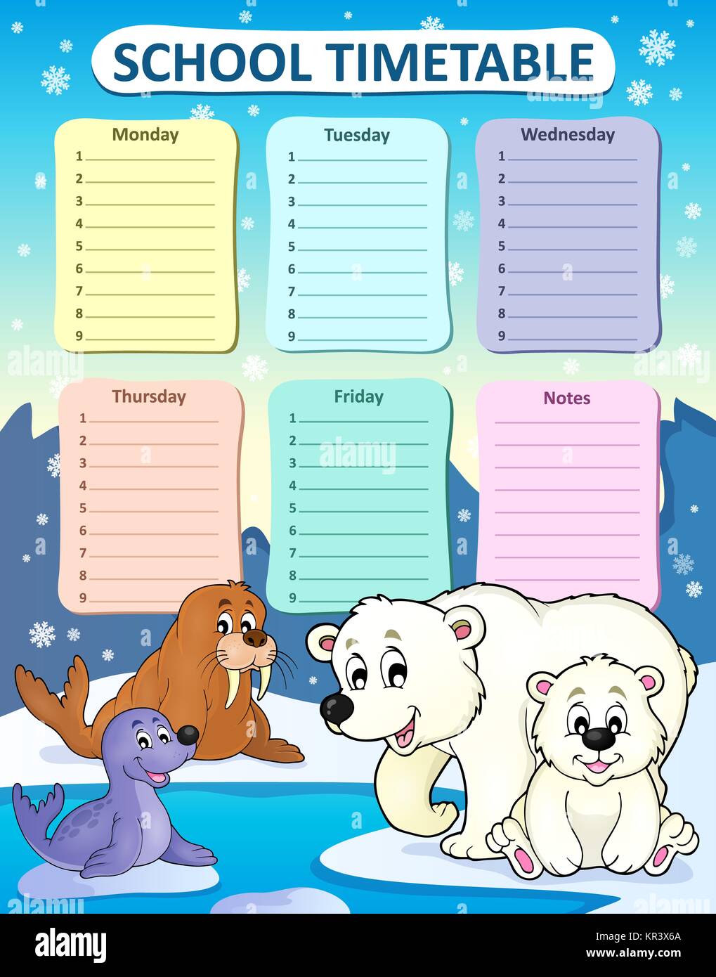 School time table chart hi-res stock photography and images - Alamy