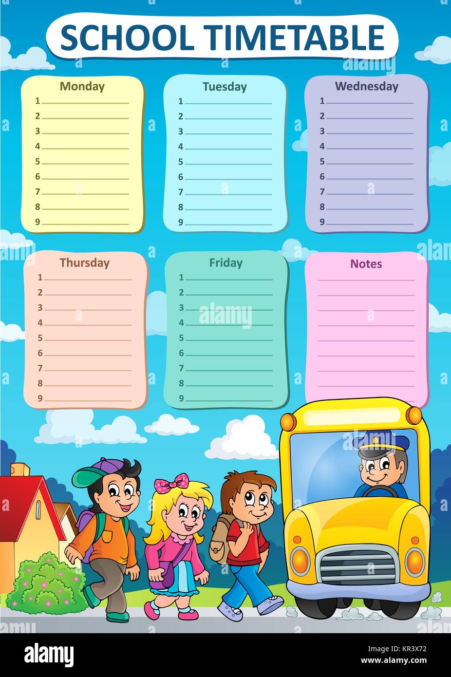 Weekly School Timetable Theme 9 Stock Photo Alamy weekly-school-timetable-theme-9-stock-photo-alamy