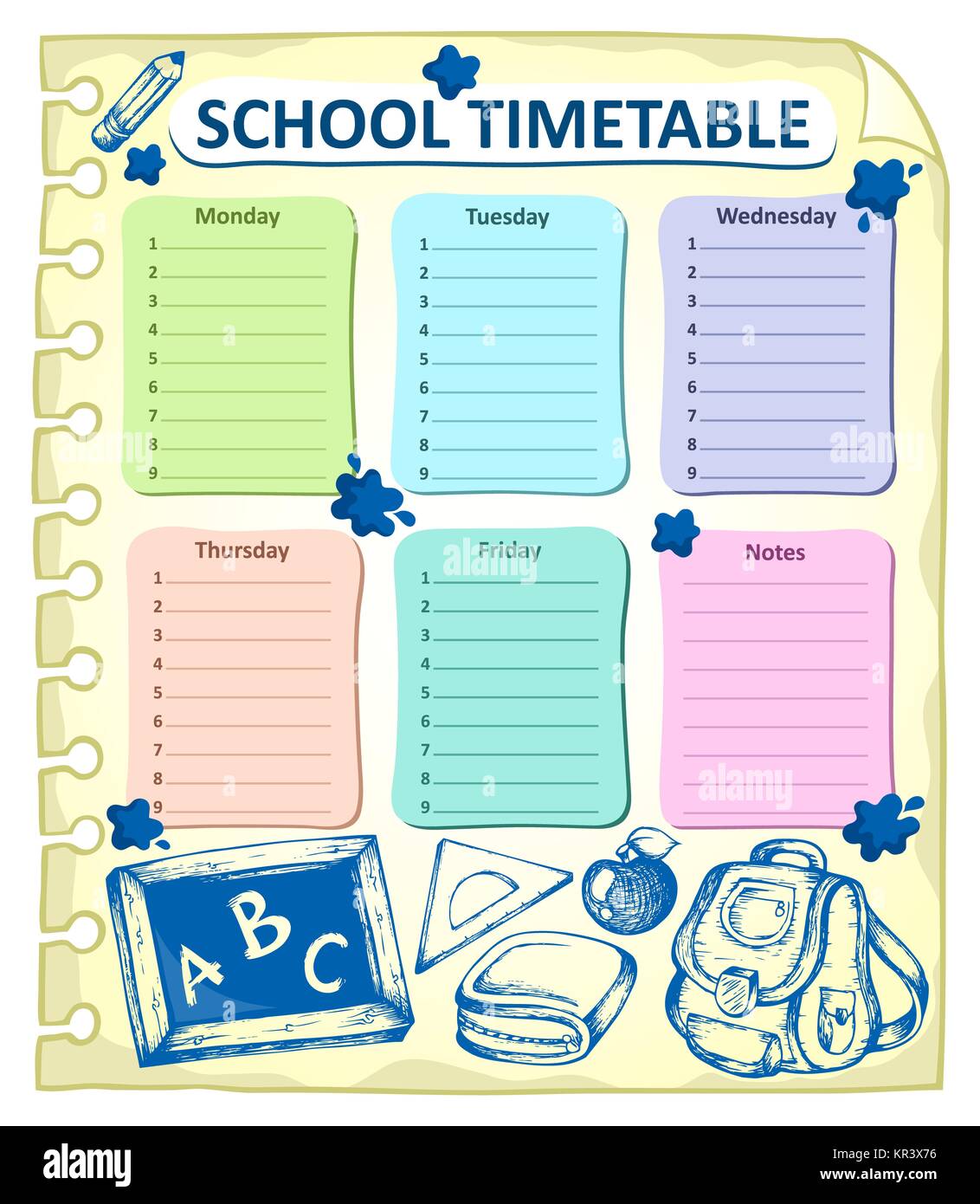 School timetable schedule education Cut Out Stock Images & Pictures - Alamy