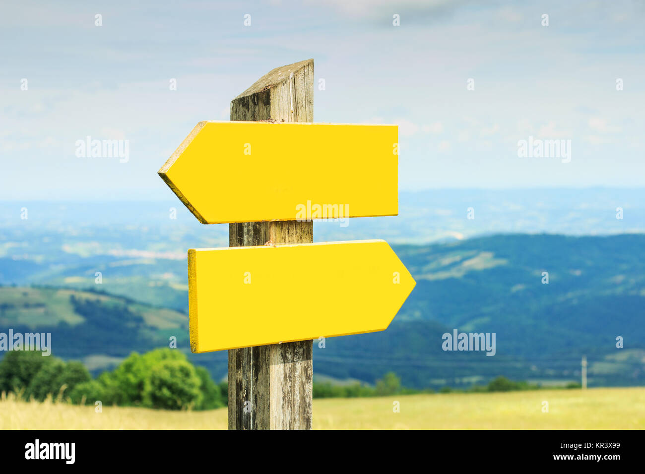 Wooden Road Pointer Stock Photo - Alamy