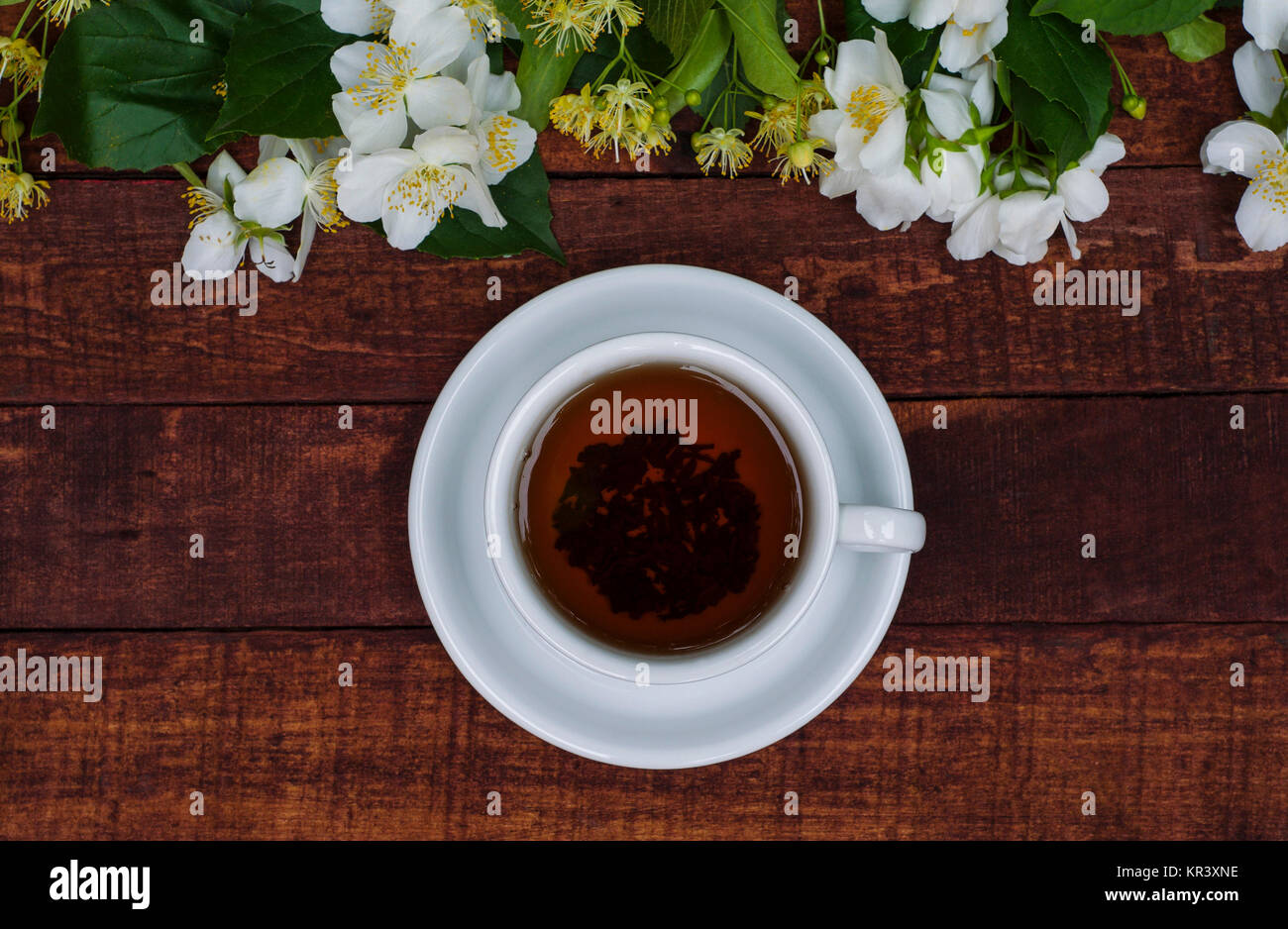 Herbal tea cup, top view Stock Photo - Alamy
