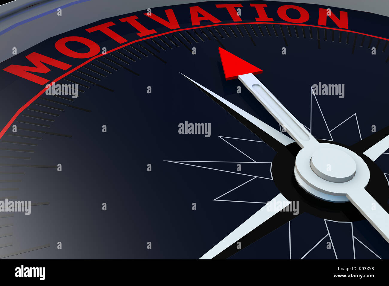 Black compass with motivation word on it Stock Photo - Alamy