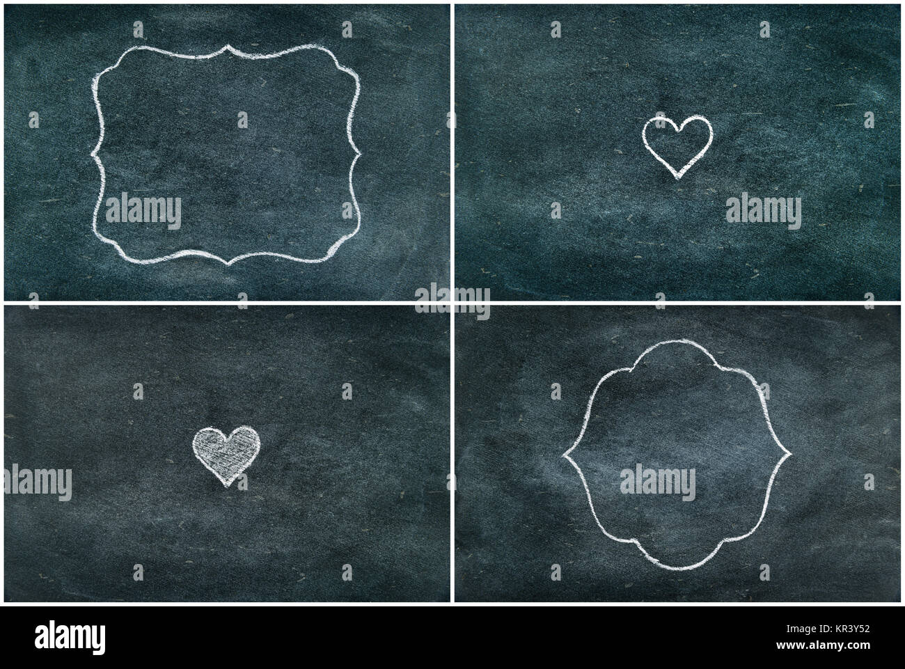 Hand drawing chalk frames on blackboard Stock Photo - Alamy