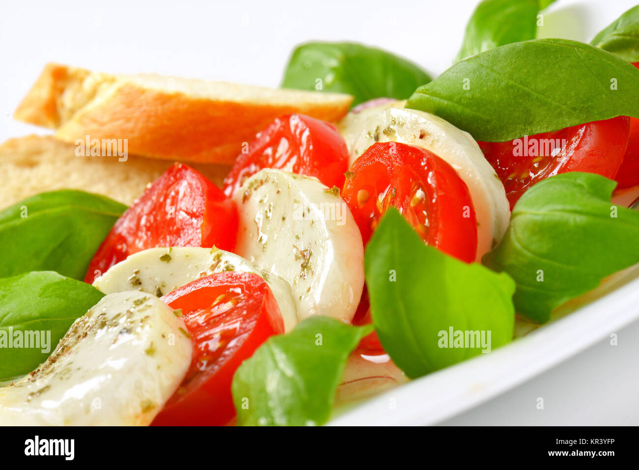 caprese salad with bread Stock Photo - Alamy
