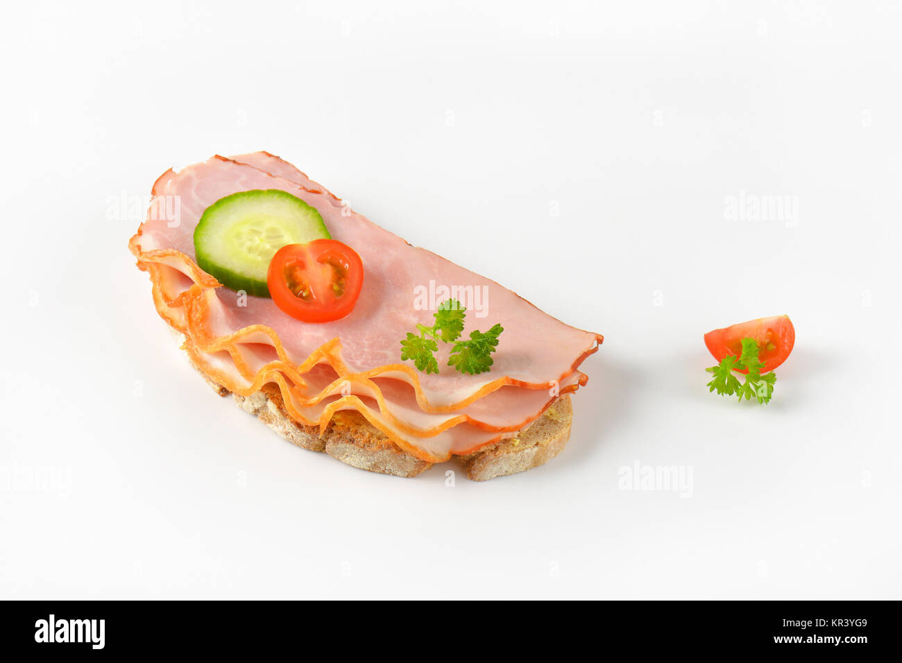 open faced ham sandwich Stock Photo - Alamy