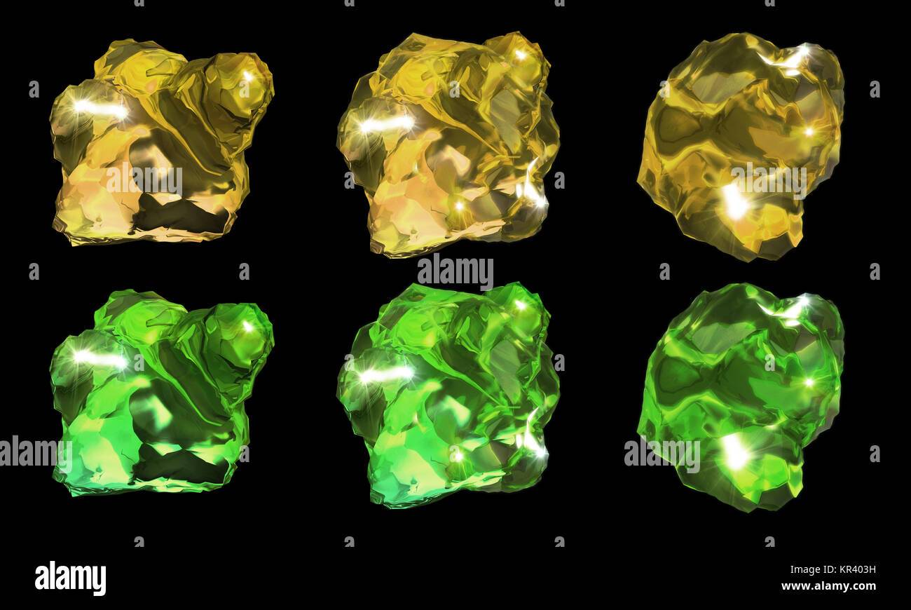 crystals green and yellow color Stock Photo - Alamy