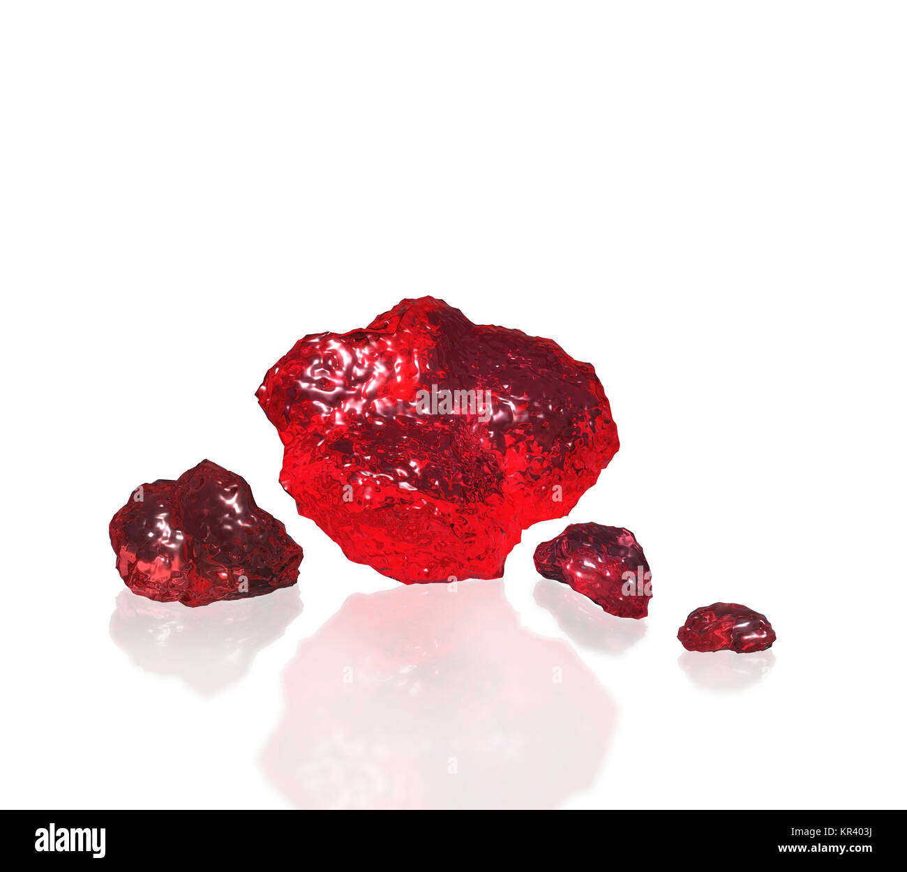 red crystal stone with reflection on table Stock Photo - Alamy