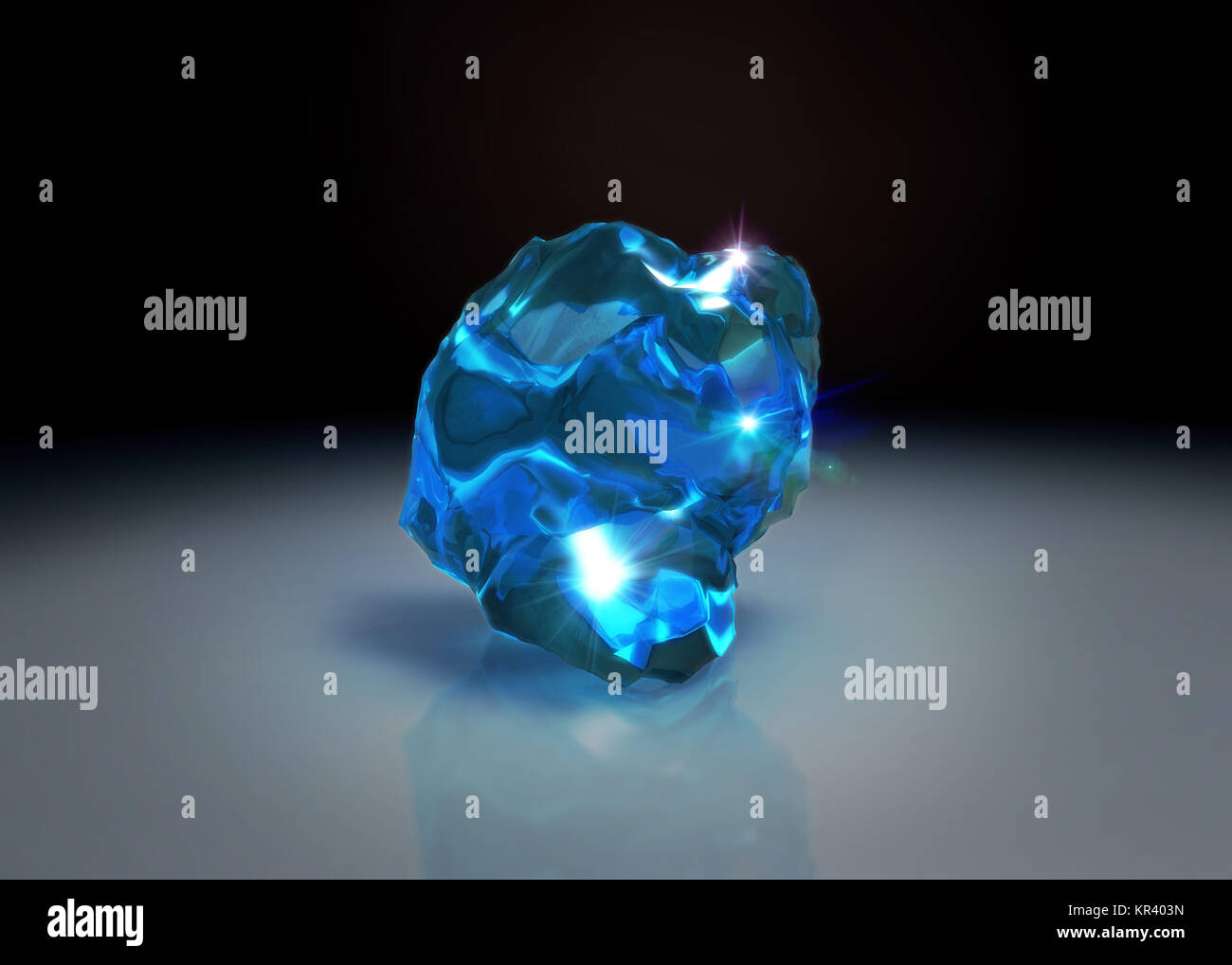 blue crystal stone on table Stock Photo - Alamy