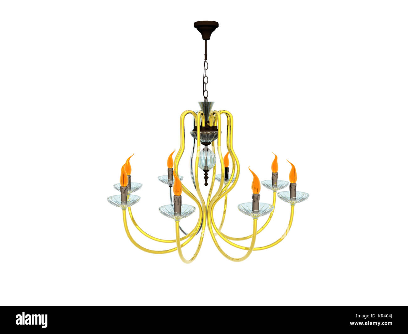 chandelier with electric candles isolated Stock Photo - Alamy
