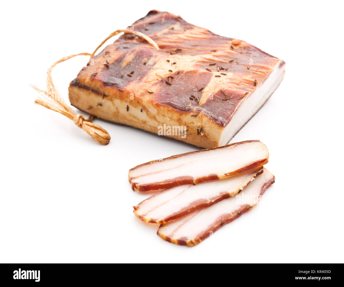 sliced smoked bacon Stock Photo - Alamy