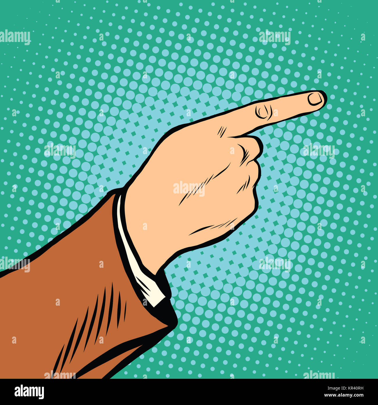The hand points sideways and up Stock Photo - Alamy