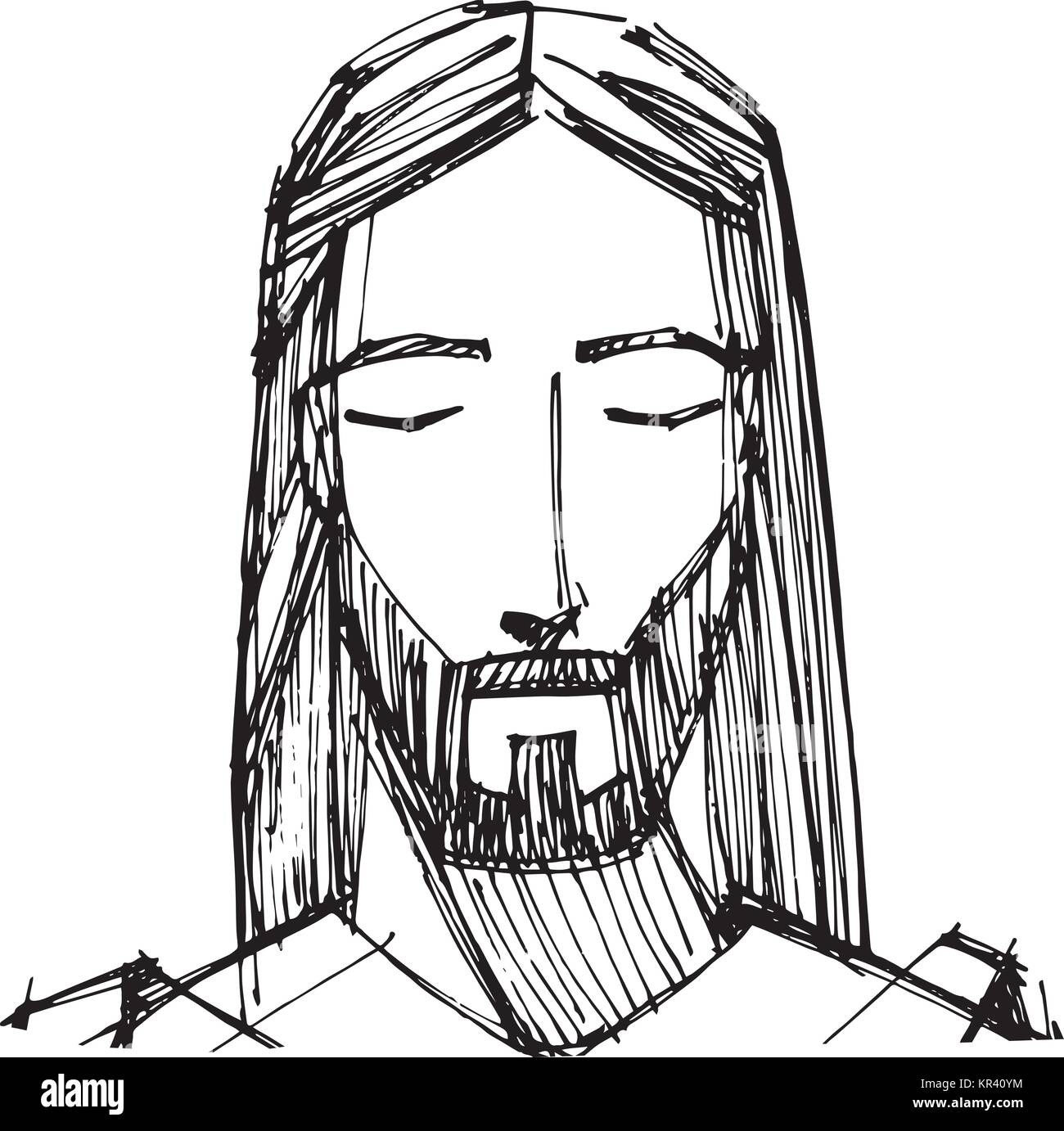 Jesus Face Drawing
