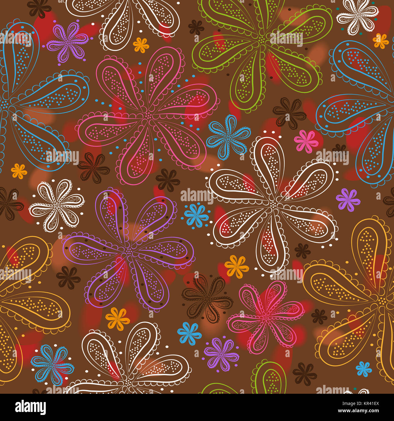 Floral seamless pattern. Colorful flowers Stock Photo - Alamy
