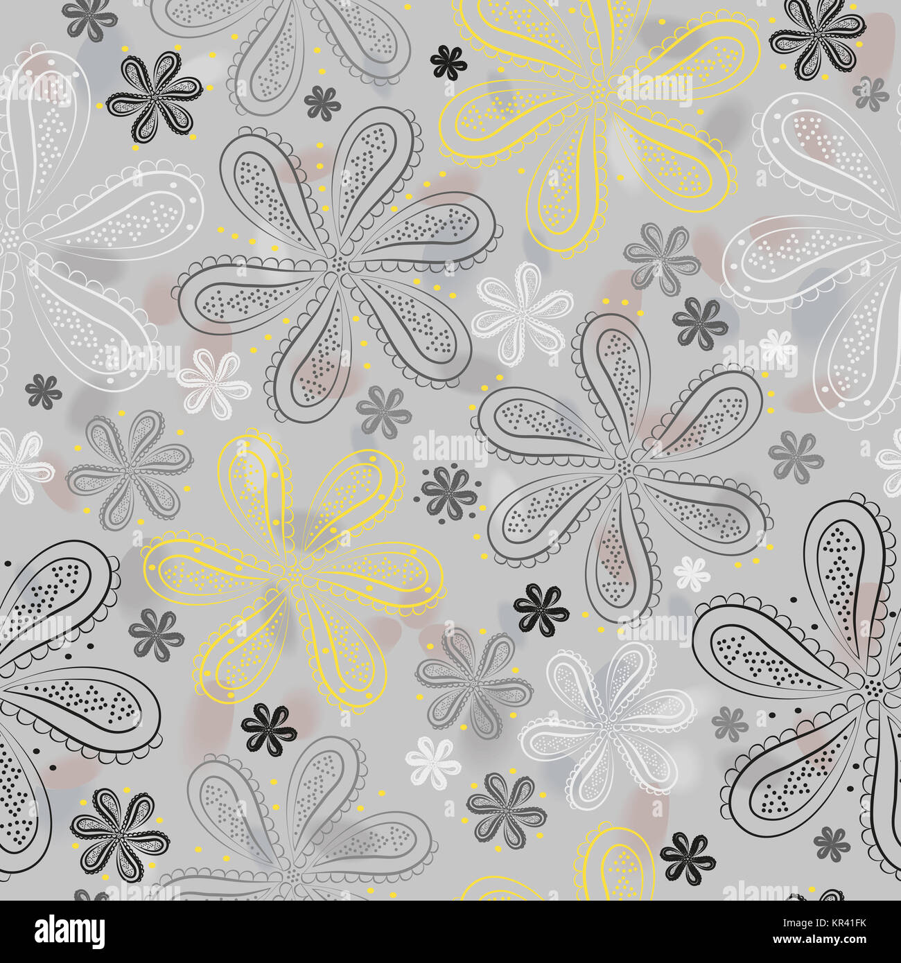 Gray floral seamless pattern Stock Photo - Alamy