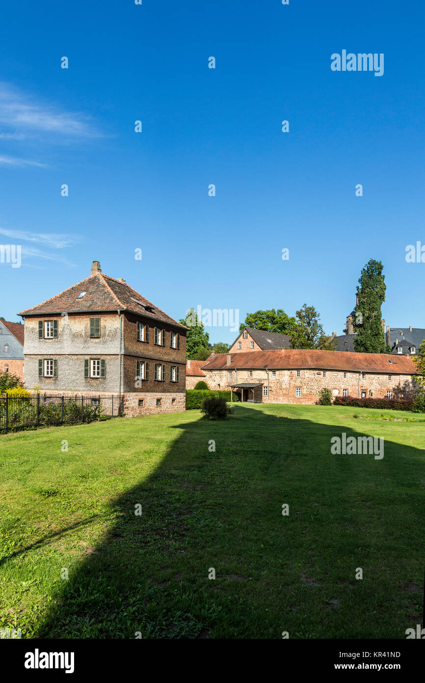 old castle in medieval city of Buedingen under blue sky Stock Photo - Alamy