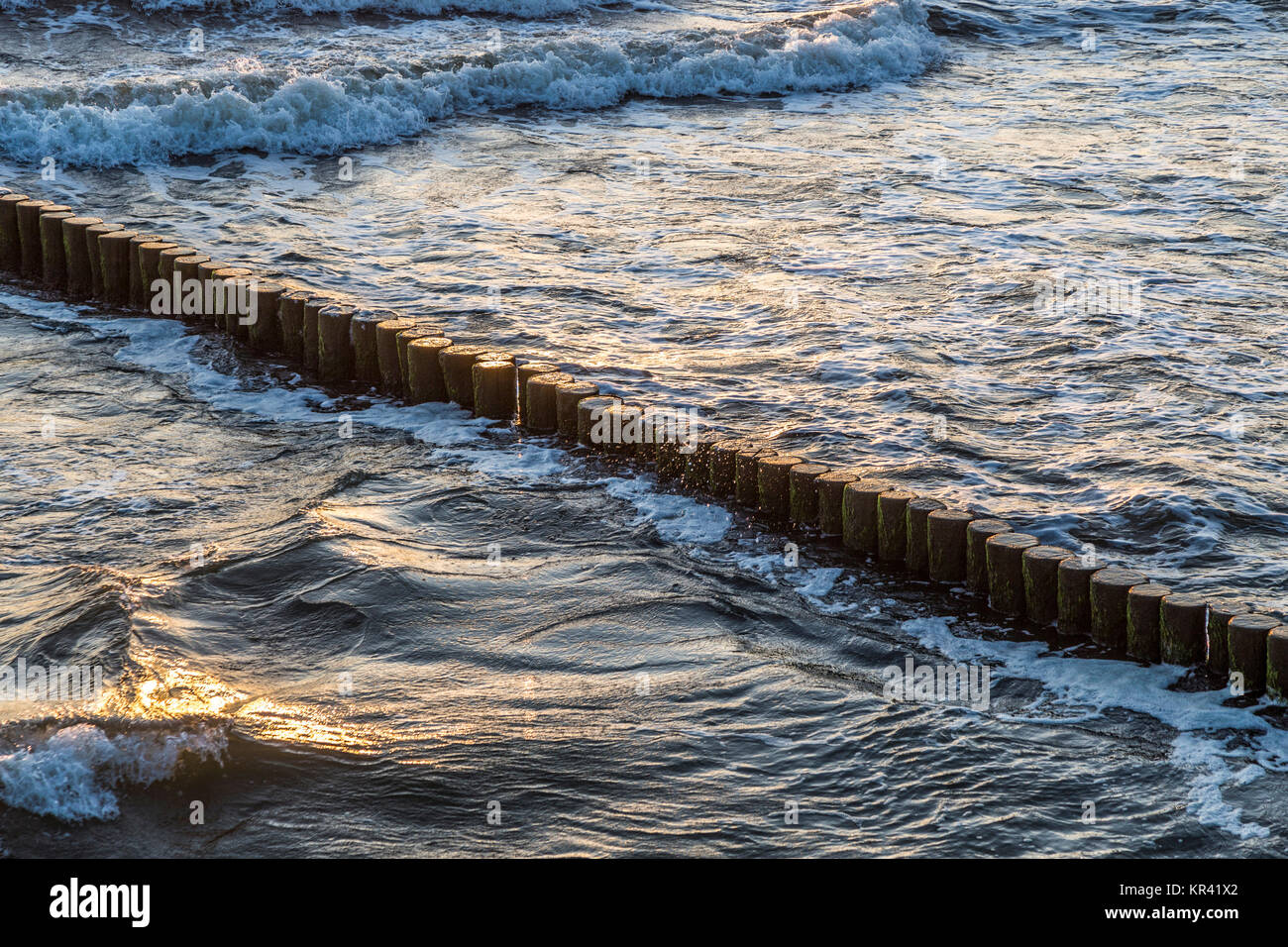wave breakers at the ocean of the baltic sea Stock Photo - Alamy