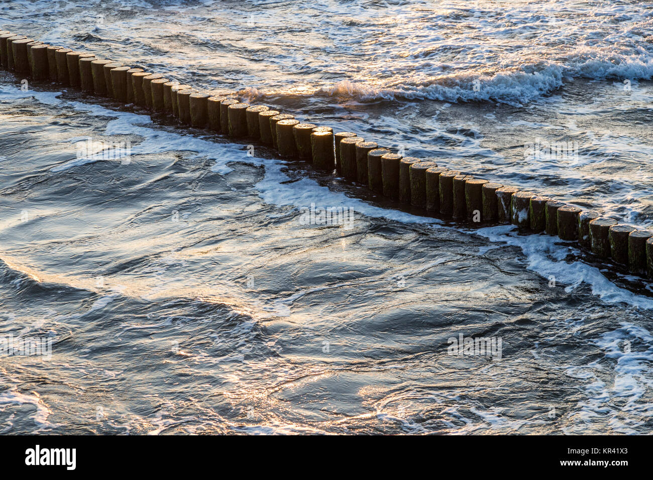 wave breakers at the ocean of the baltic sea Stock Photo - Alamy