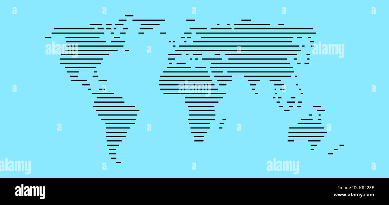 Simplified world map hi-res stock photography and images - Alamy